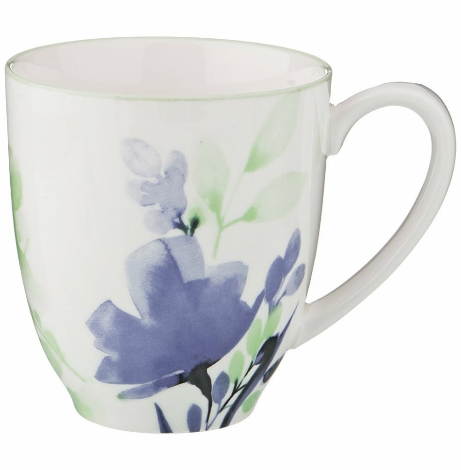 Кружка 400 мл Bronco "Aquarelle /Голубой цветок" / 190912