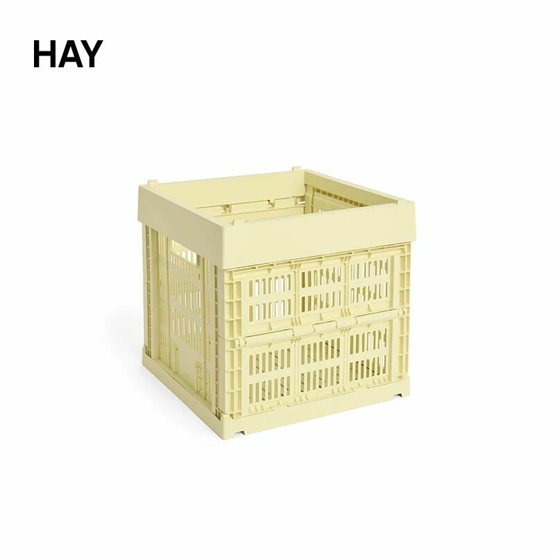 Складной ящик HAY Colour Crate, квадратный пластиковый контейнер для хранения, настольный органайзер