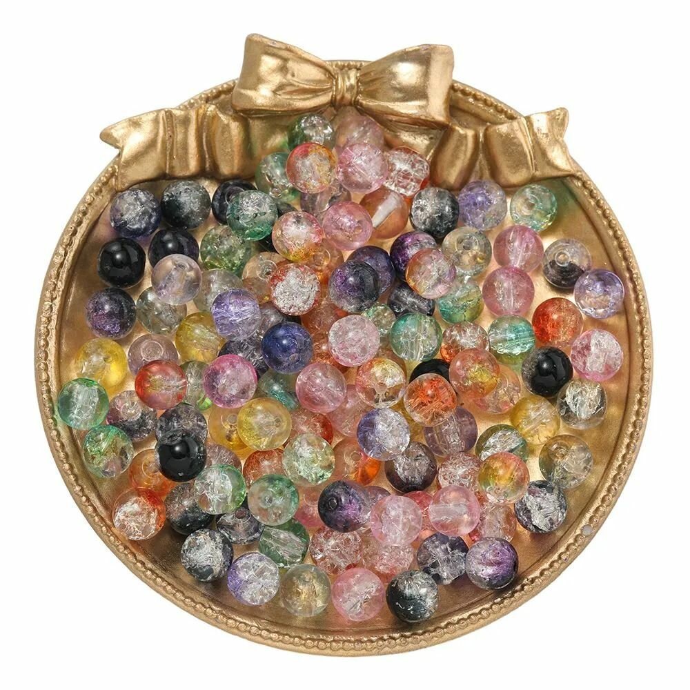 Бусины стекло Битое стекло ассорти 8 мм 50шт, Цвет разноцветные