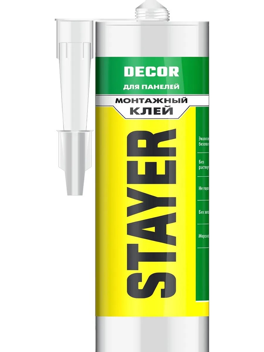 DÉCOR, 280 мл, белый, монтажный клей для молдингов и панеле