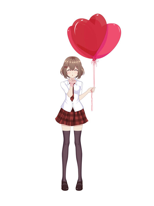 Постер для интерьера на стену (60х90 см). Аниме девочка с шариком