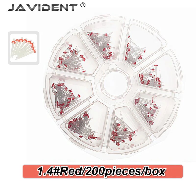 JAVIDENT Фибровые штифты 1.4, 200 шт, прозрачные