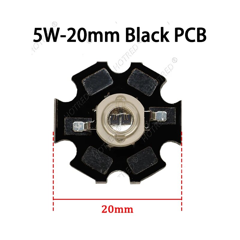 ИК-светодиоды 3W 5W 1050нм, для ночного видения Черный, 5W-20mm PCB, 1PCS