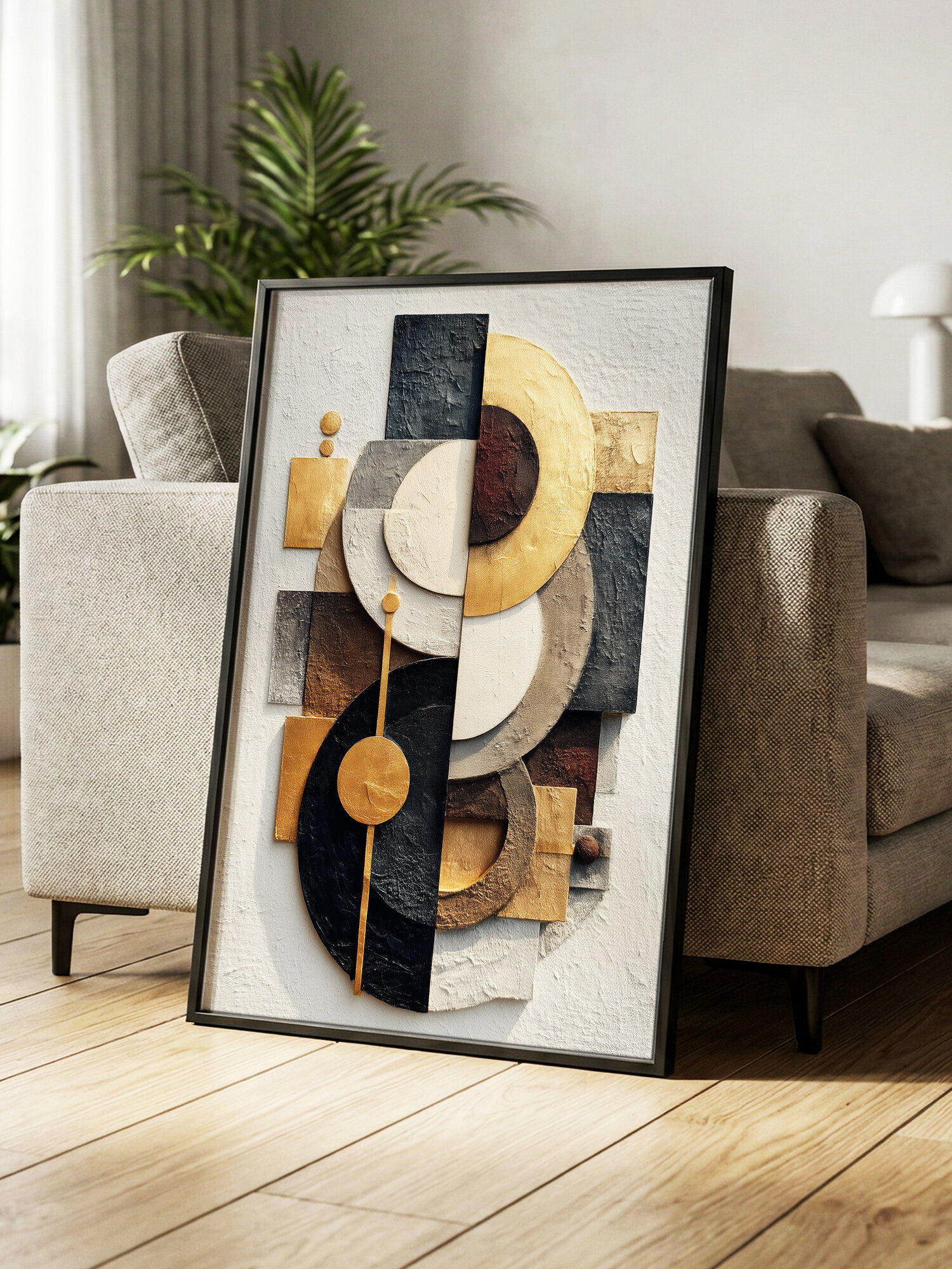 Картина в тёмной раме Postermarket "Абстракция" на холсте, 50x70 см