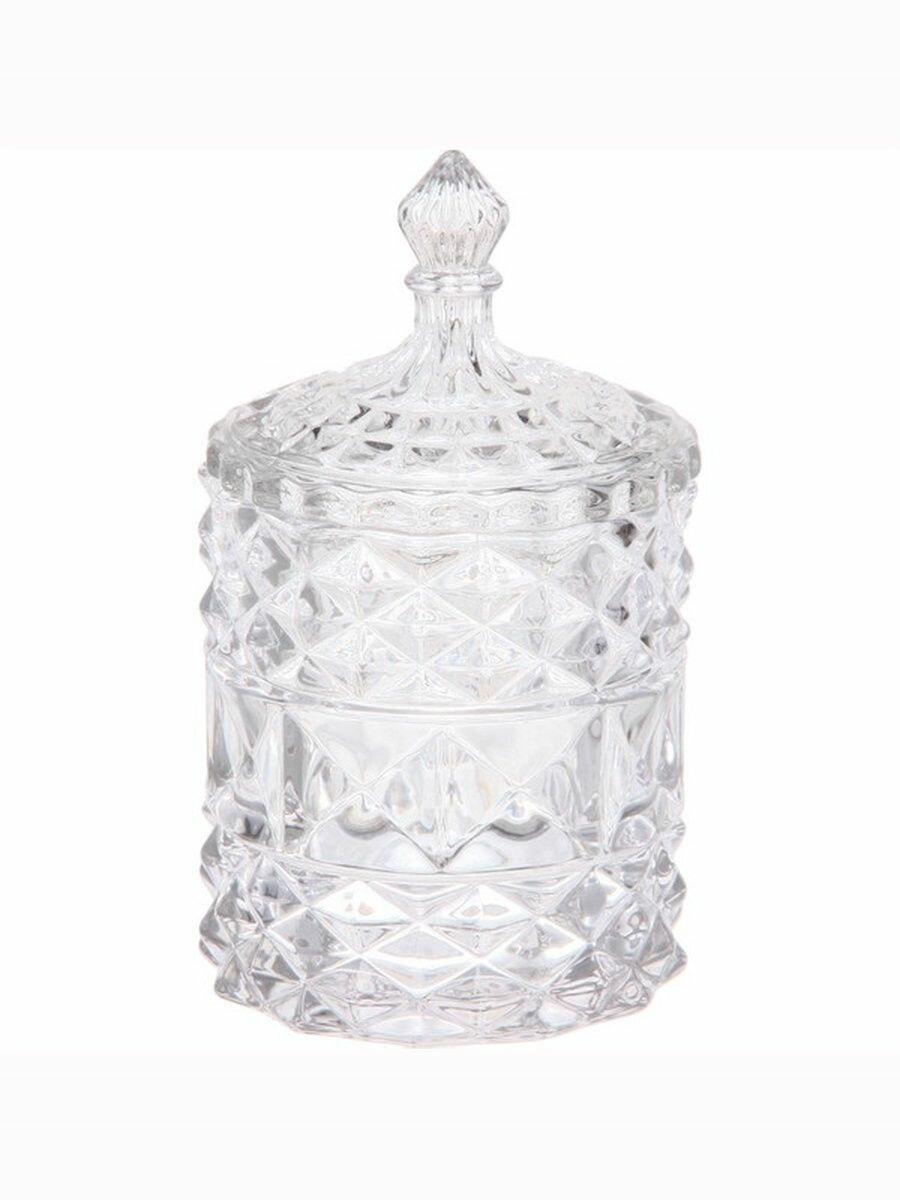 Сахарница стеклянная 350мл "Сладкая мечта" ромбы