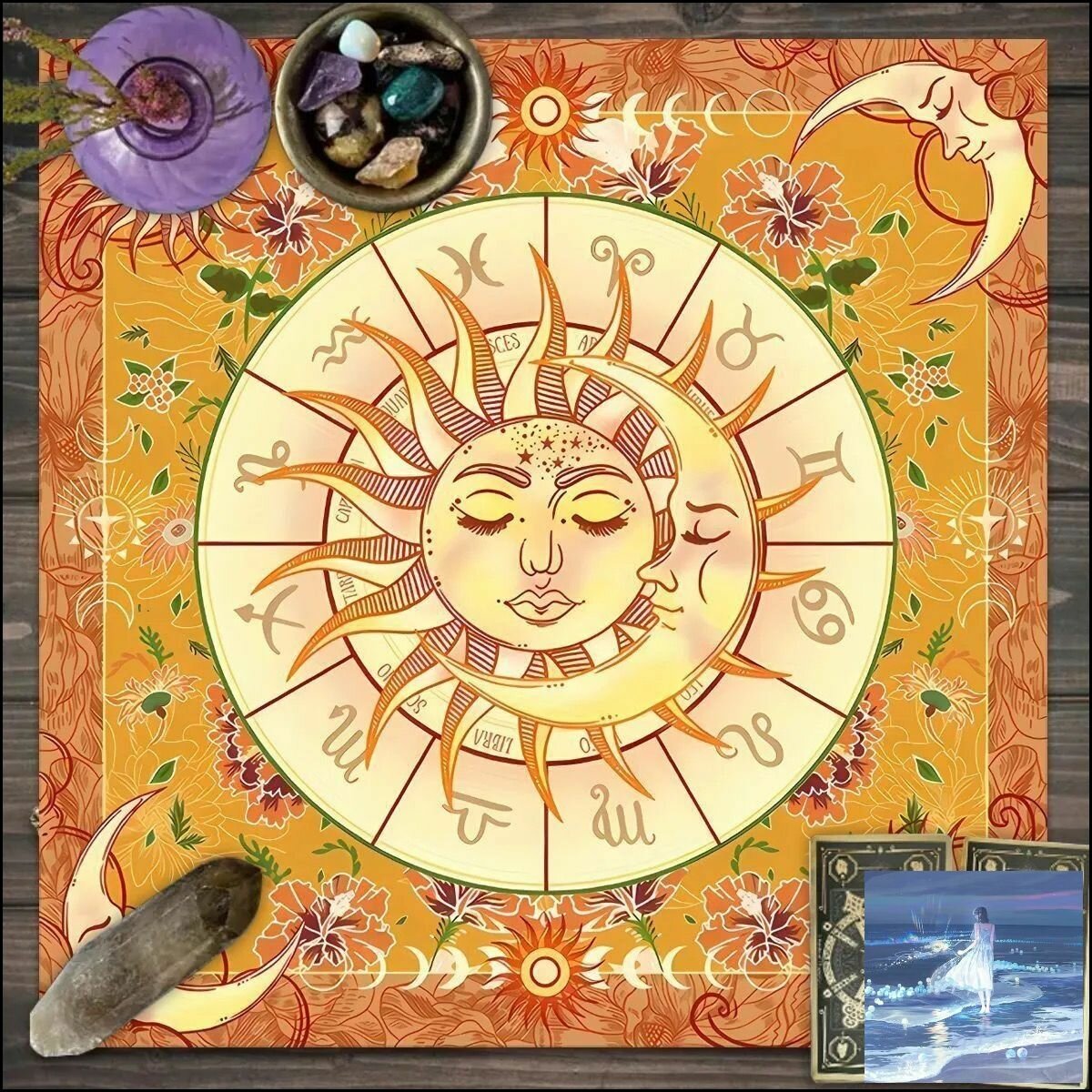 Эксклюзивная скатерть 90X90CM для карточных гаданий Таро