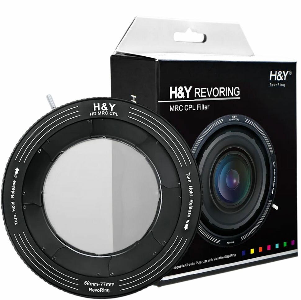 Светофильтр H&Y RevoRing MRC CPL 58-77мм, гидрофобная поверхность