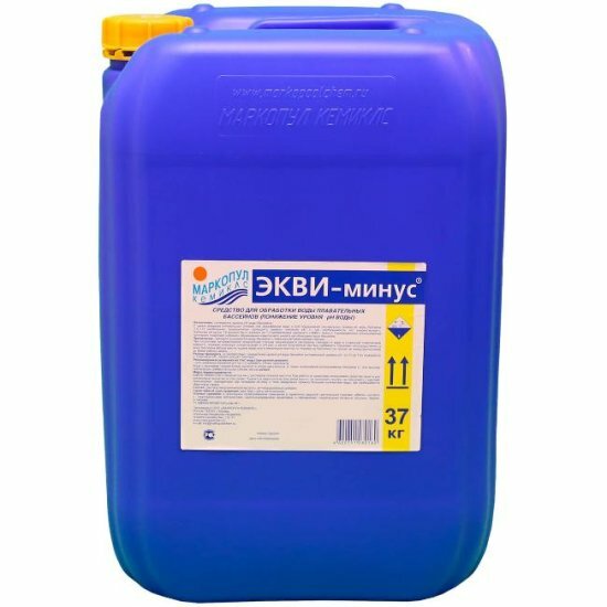 Регулятор кислотности Маркопул Кемиклс экви-минус, 30л(37кг) канистра, жидкость для понижения уровня рН воды