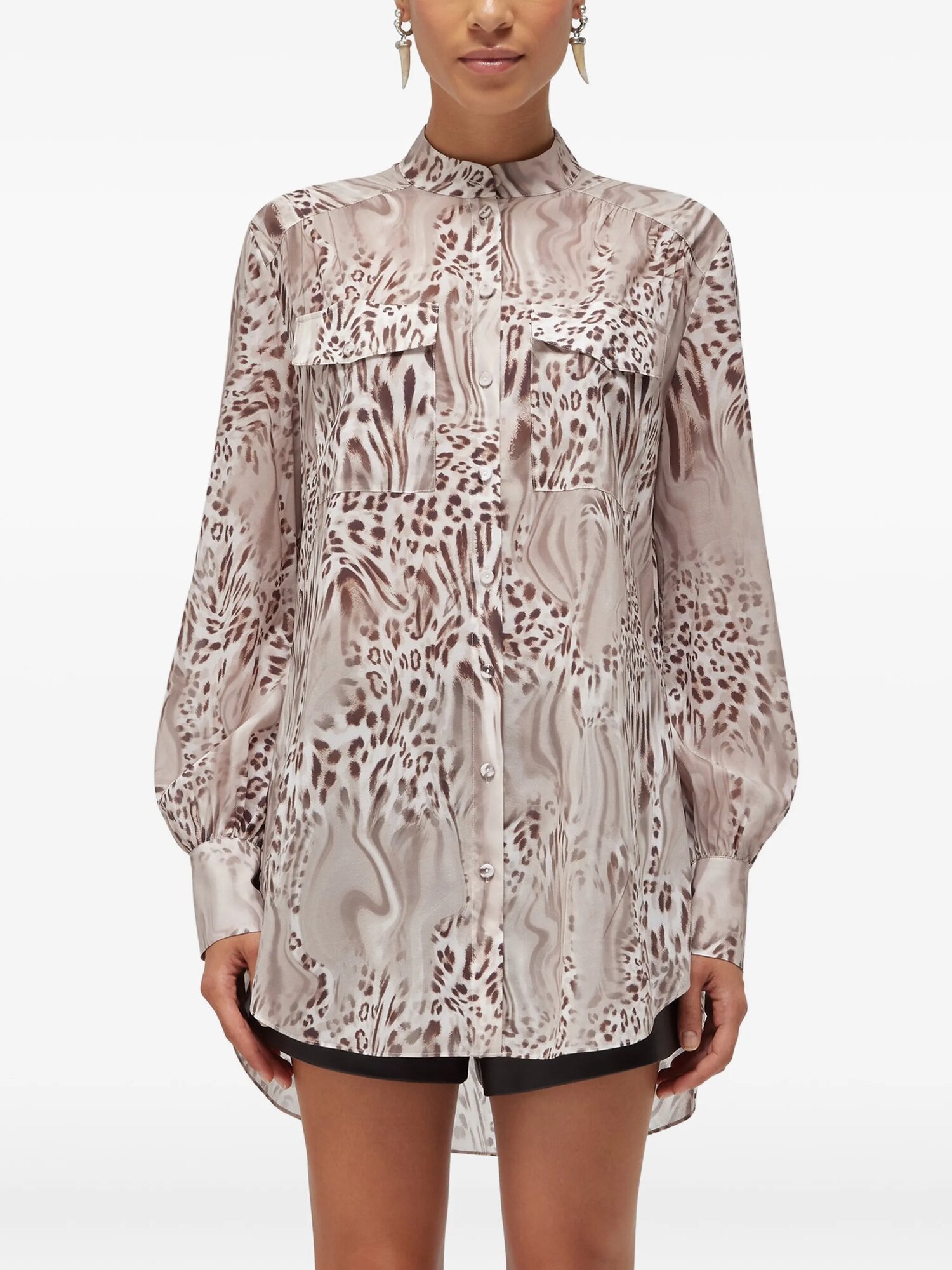 Рубашка Leopard-print button-down shirt