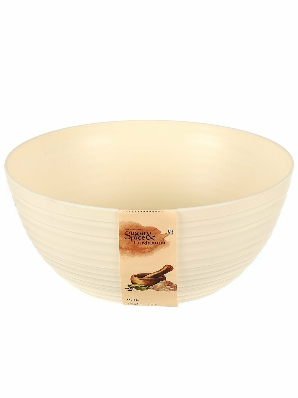Салатник пластиковый Sugar&Spice Cardamom 4.1 л, диаметр 25 см, глубокая миска для сервировки стола, круглая форма.