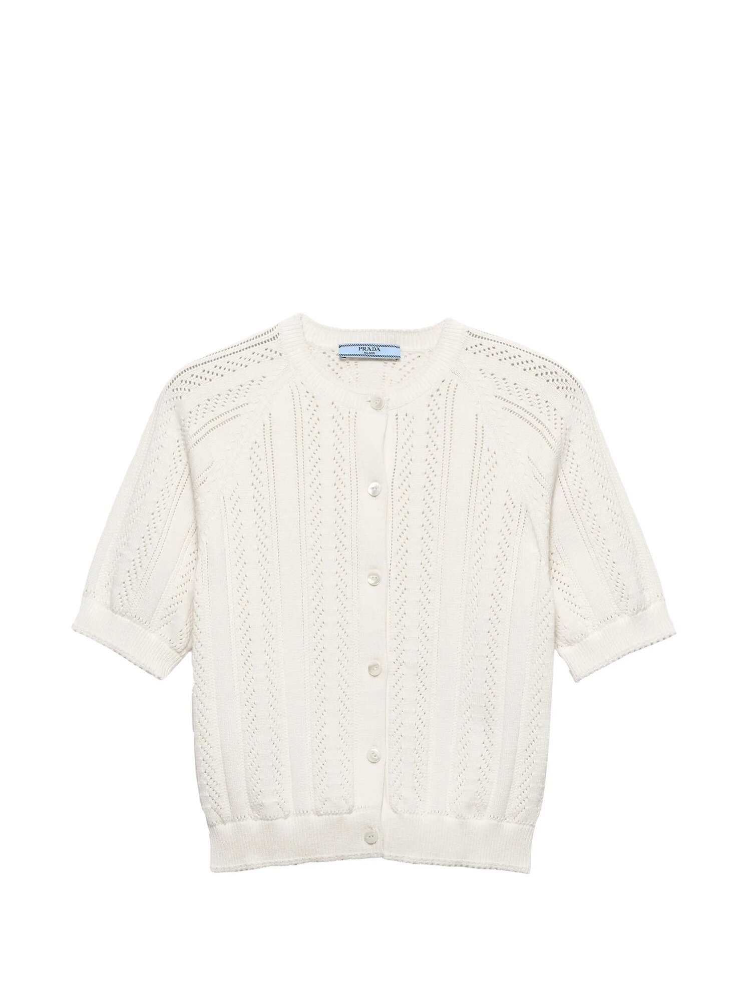 Кардиган Short-sleeved openwork cotton cardigan