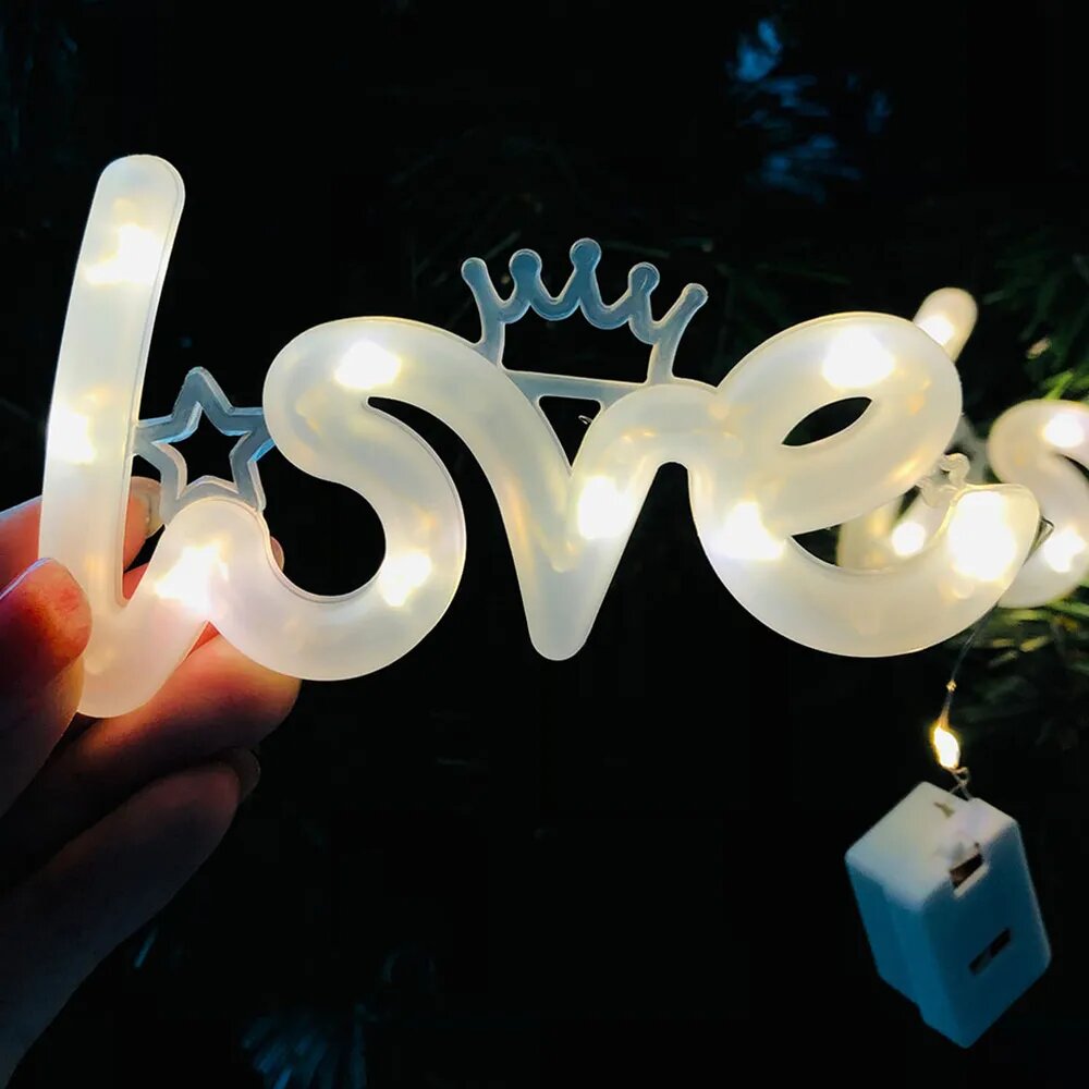 2 Штуки Светодиодных Ламп LOVE, Из PET-пластика, Для Декорации Интерьера