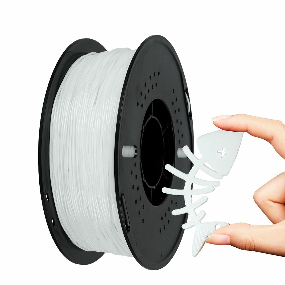 1kg Катушка белая нить TPU-95A пластик 1.75 мм 1кг. KINGROON Пластик для 3D печати