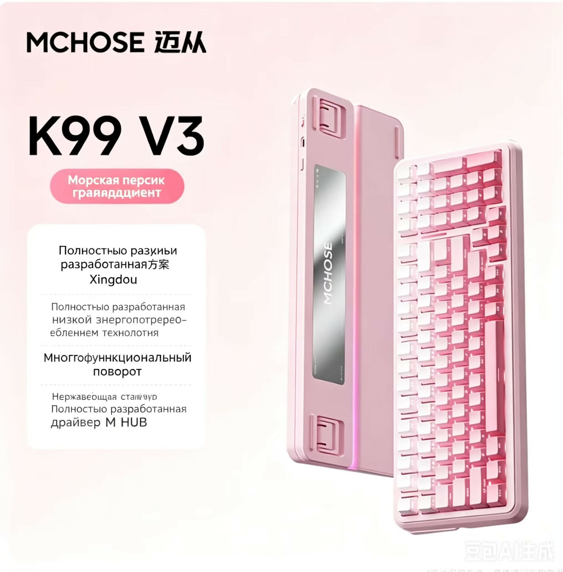 MCHOSE K99 V3 Кастомная механическая клавиатура, беспроводная, Bluetooth три режима, игровая, эспорт,