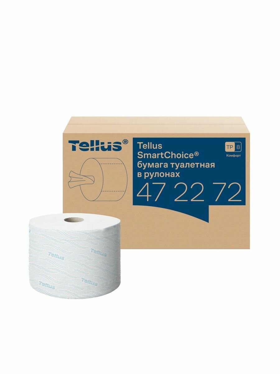 Туалетная бумага Tellus (Tork) SmartOne Advanced, в рулонах, система T8, 207 м, 2 сл, 1217 листов, белая, 2 рулона (арт: 472272)