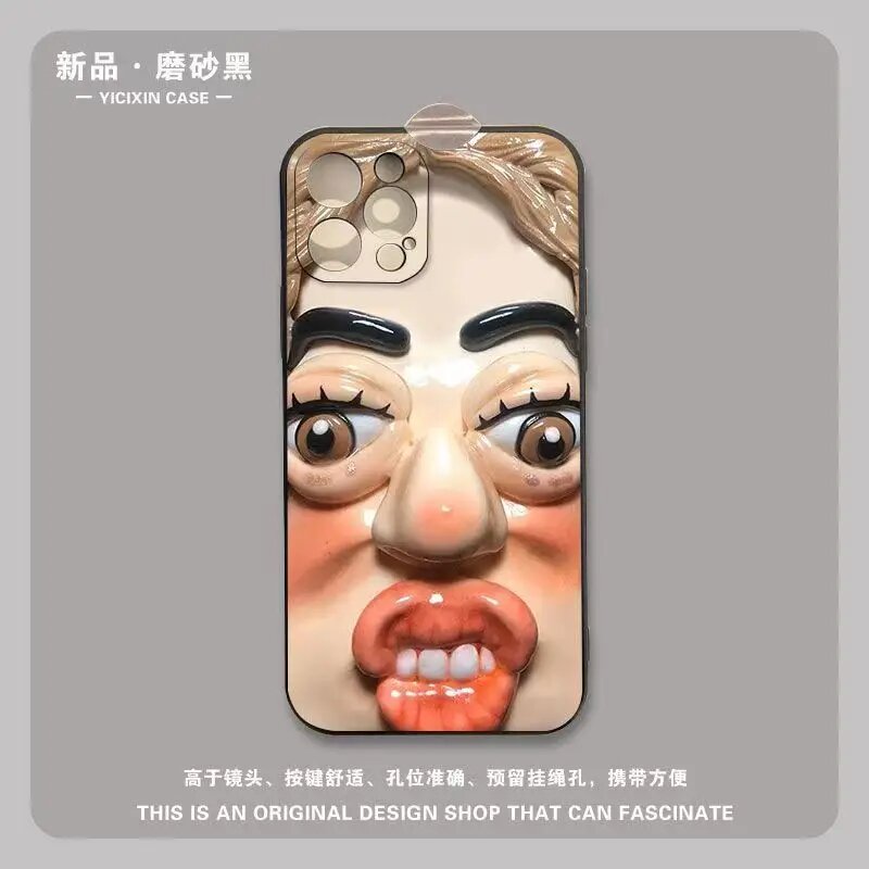 Забавный чехол для телефона Ugly Spoof для iPhone 16, 15, 14, 13, 12, 11 Pro Max Fundas, противоударный защитный чехол