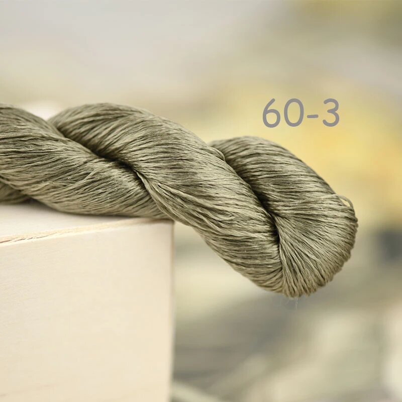 Шелковая нить для вышивания Mulbery Silk 16/2 серый, зеленый, нефрит, голубой, 400 meter, 60-3