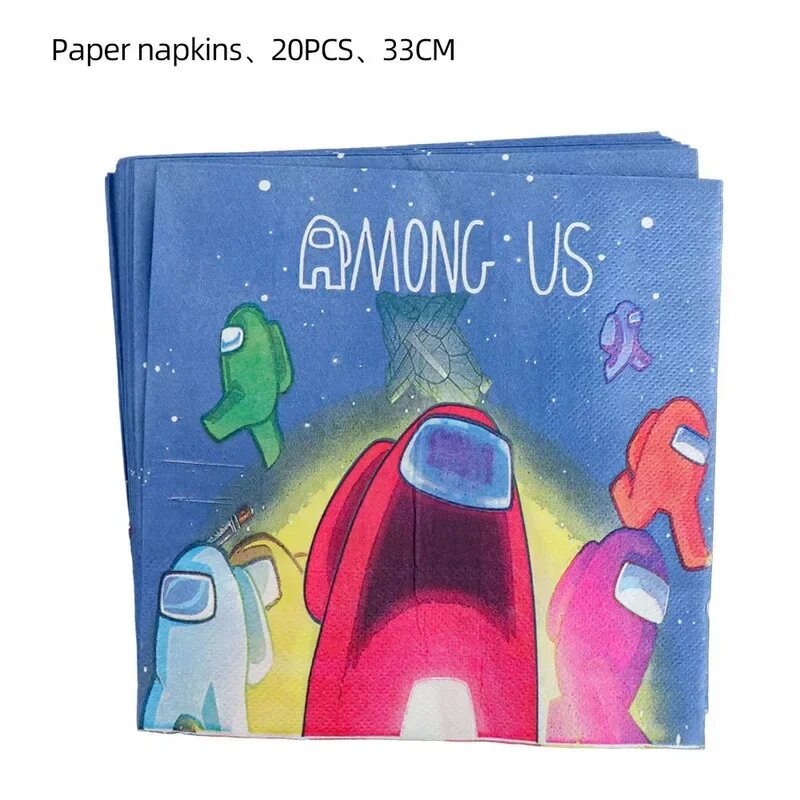 Салфетки Among Us, 20шт, 33см, Napkin-20pcs