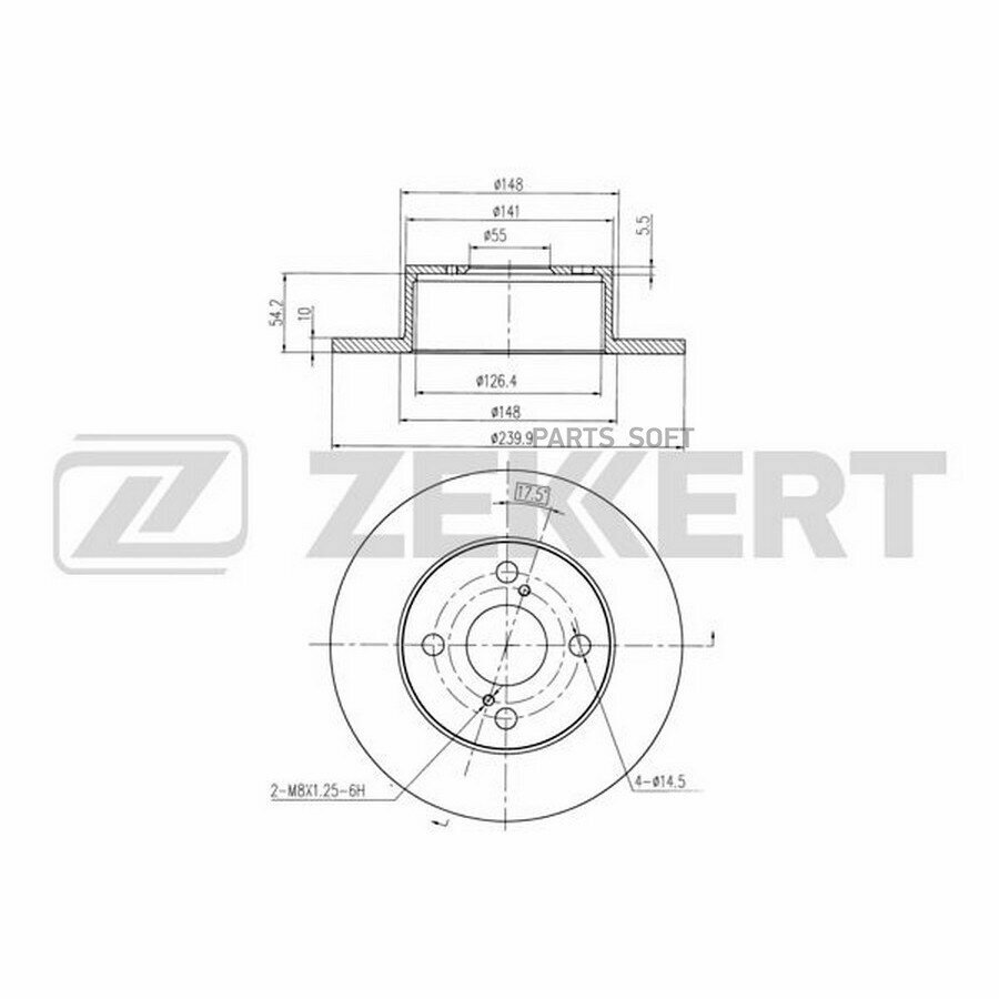 ZEKKERT BS-5967 Диск торм. задн. Toyota Corolla (E110) 99-