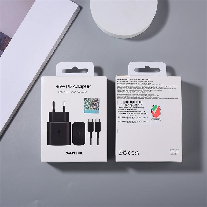 Зарядное Устройство Samsung 45W С Кабелем 5A Type-C EU set Black