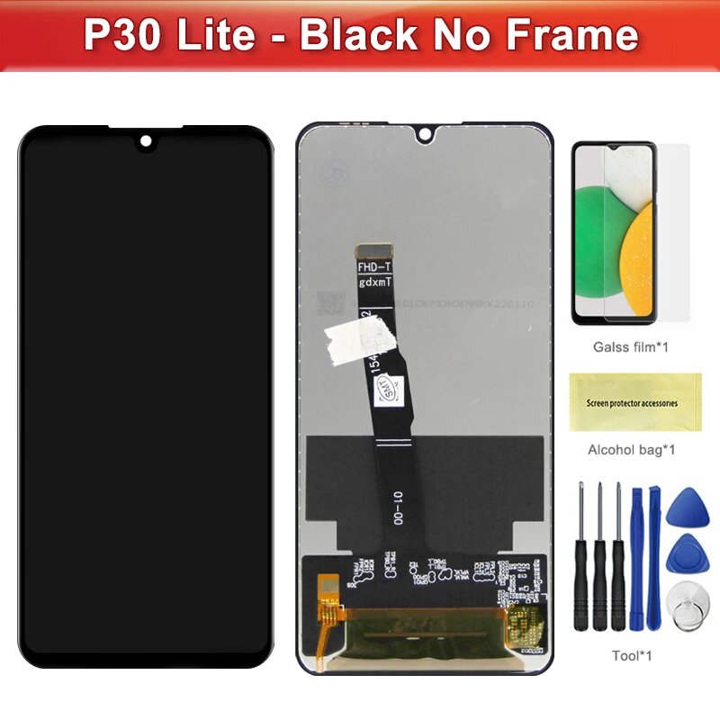 IPS P30Lite для HUAWEI P30 Lite ЖК-дисплей с цифровым преобразователем сенсорного экрана в сборе для Huawei P30 Lite Nova 4e MAR-LX1M Замена