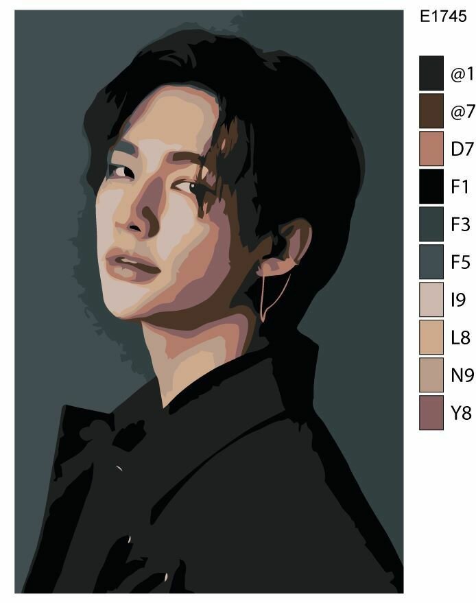 Детская картина по номерам E1745 "K-pop группа Стрей Кидс (Stray Kids). Хван Хёнджин (Hyunjin)" 20x30