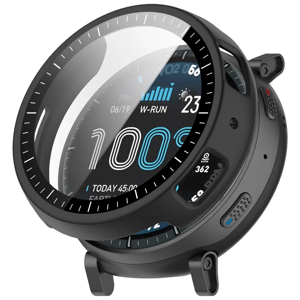 Чехол и стекло для Amazfit Active MAX Mptionx Черный, Matte black