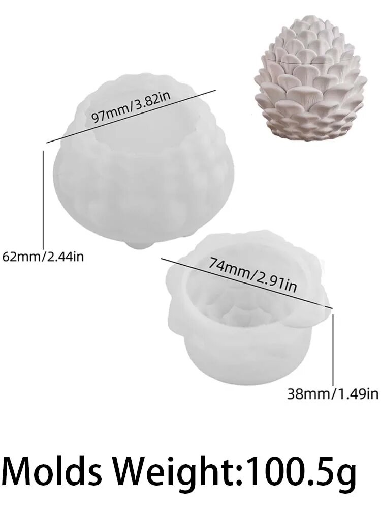 Силиконовая форма для поделок UDOCOOL 3D шишка