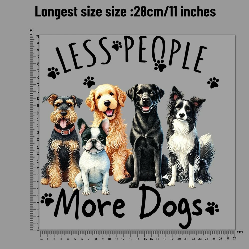 Термонаклейка "Less People More Dogs", XRC0090-5