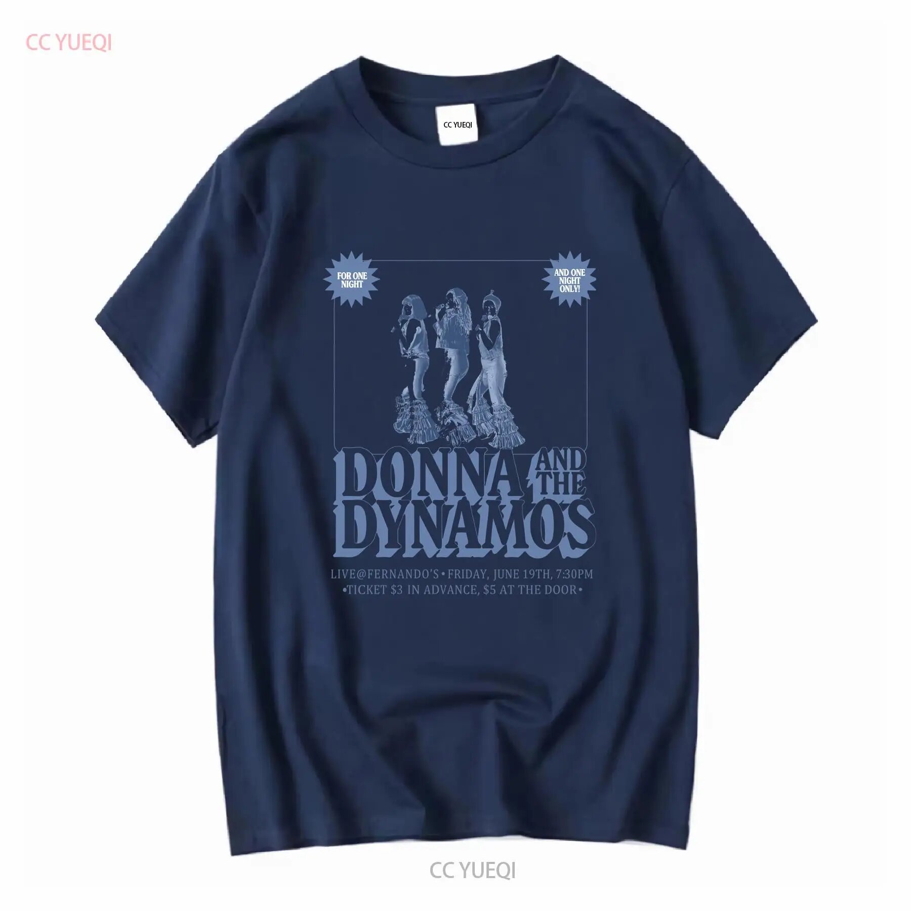 Футболка Donna And The Dynamos CC YUEQI Темно-синий, L, NavyBlue
