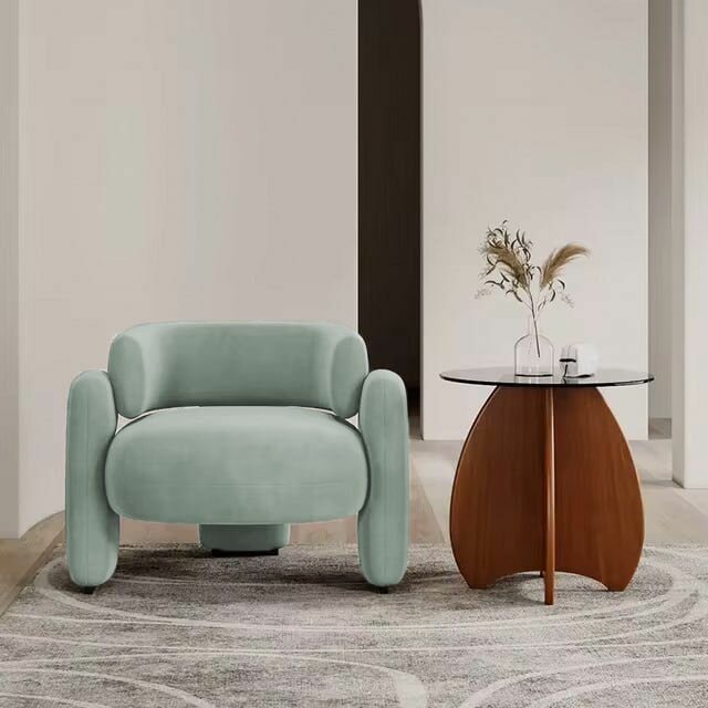 Дизайнерское кресло CHICCO в оттенке MINT из ткани FIORE, 70x80x75 см, эксклюзив