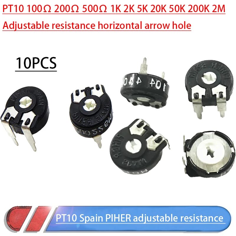Набор из 10 шт. потенциометров PIHER PT10 200ohms
