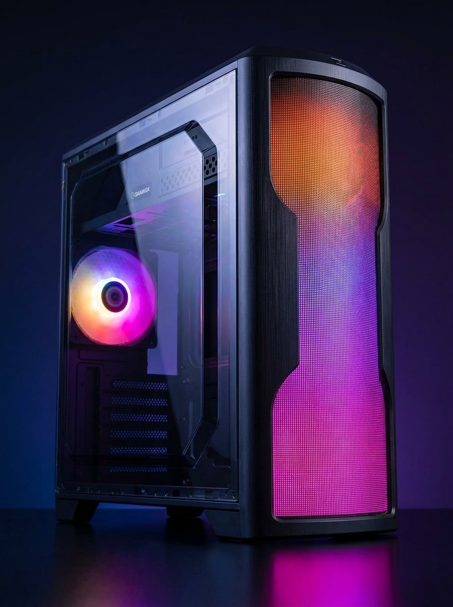 Корпус для ПК GAMEMAX MATRIX G562 Midi-Tower, АТХ, окно, 3*USB, 1*120мм FRGB, без БП