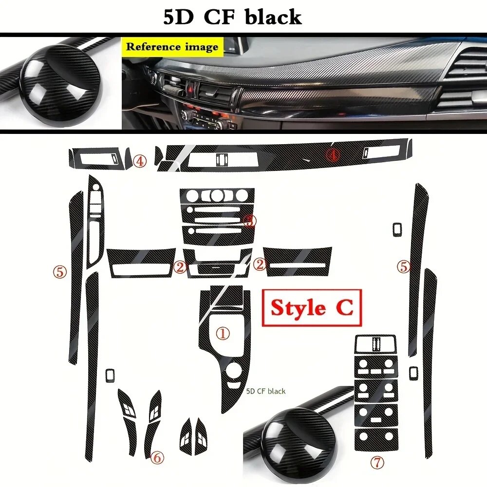 Наклейка карбон Style C 5D CF Black для BMW E60 E61