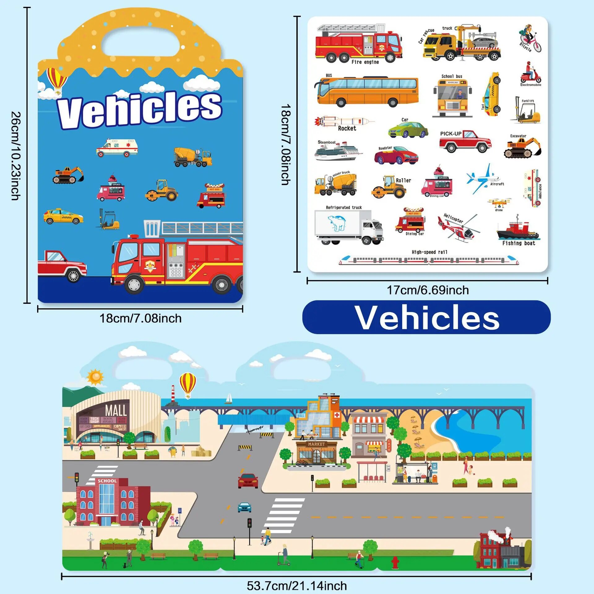 Развивающая книга-наклейки Vehicles, цвет Vehicle