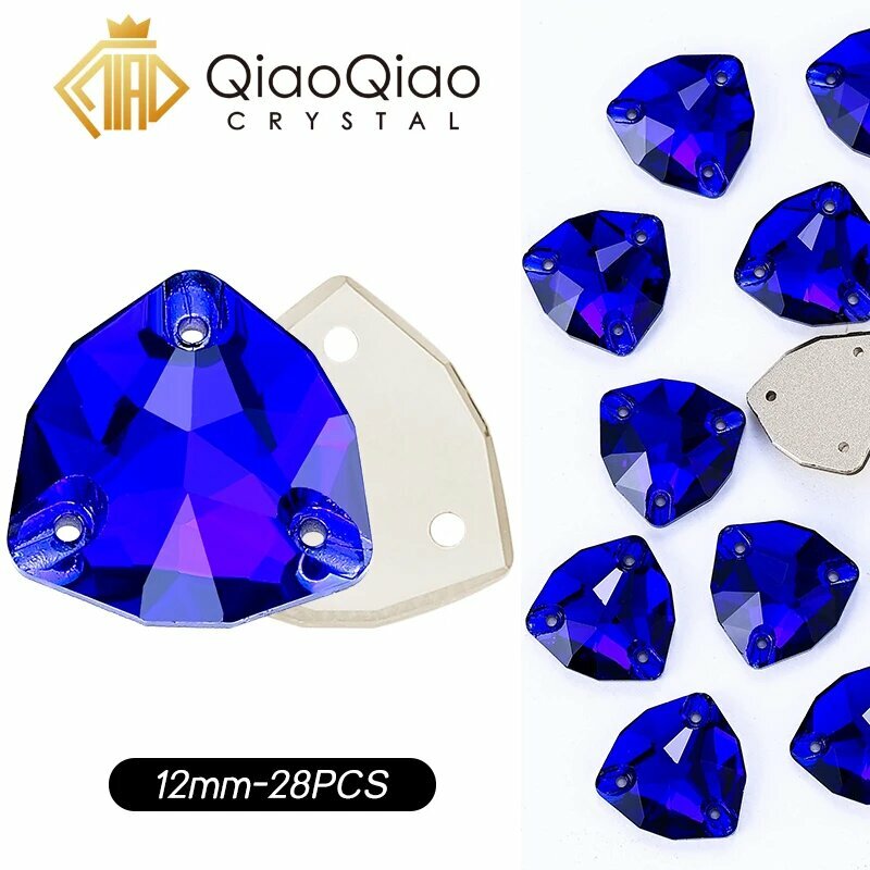 Стразы QIAO кобальтово-синие Trilliant 12mm 28шт