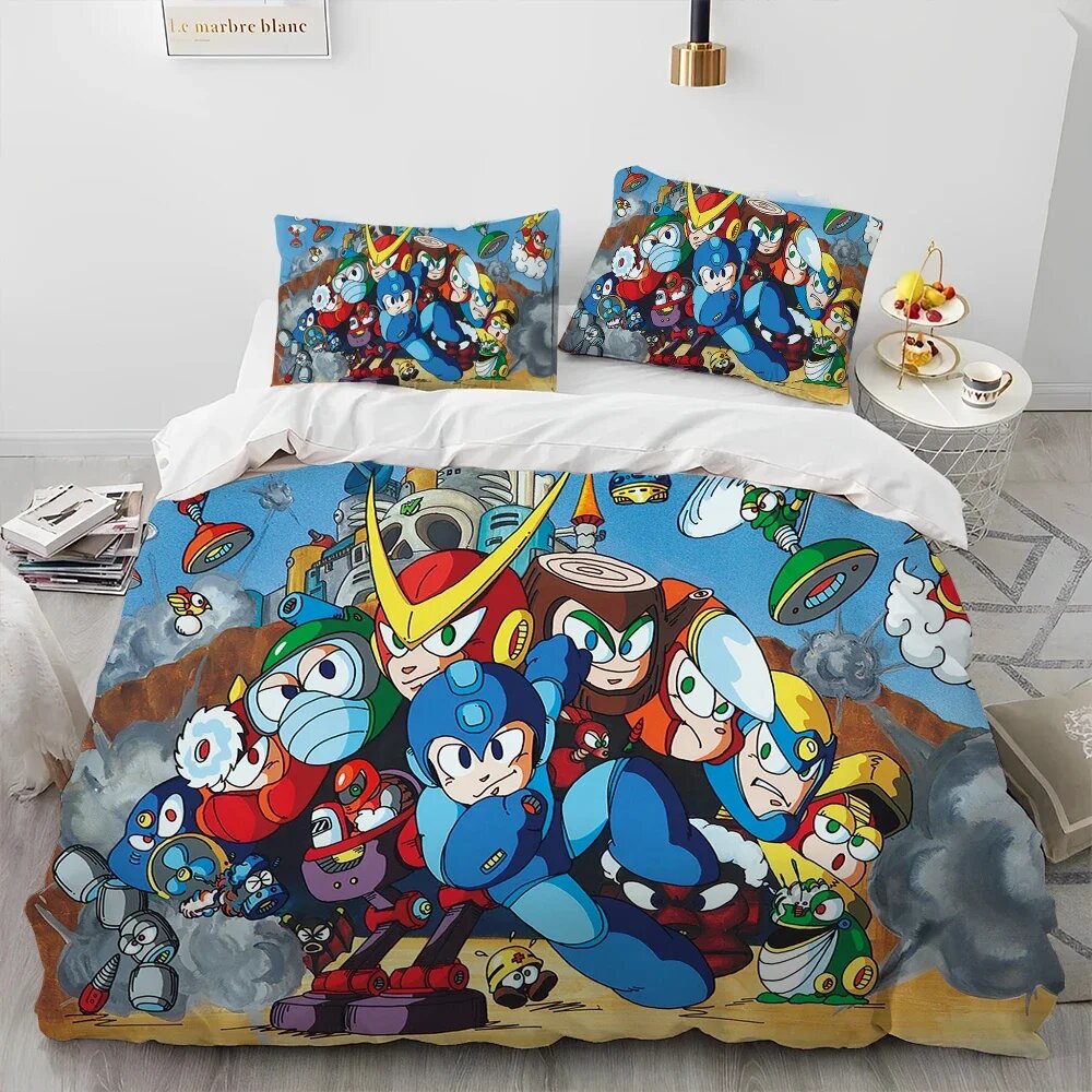 Комплект одеял Rockman Megaman, 3D печать, подарок для фанатов игры, декор для спальни для детей и взрослых,