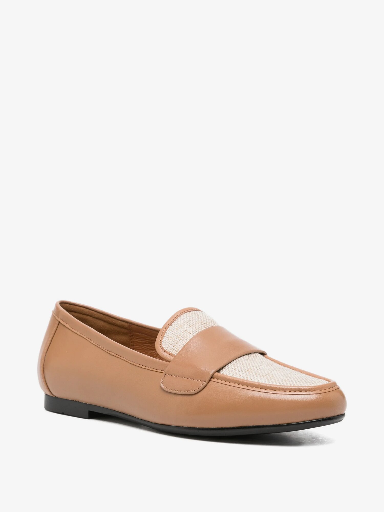 Лоферы ADRIANNA FERETTI Leather canvas-panelled loafers, размер 39 — фото 1
