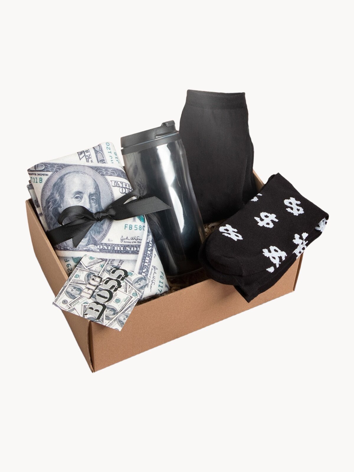 Набор подарочный Этель "Dollar" плед 75×100 см, носки 41-44 (27-29 см), 2 пары, термостакан