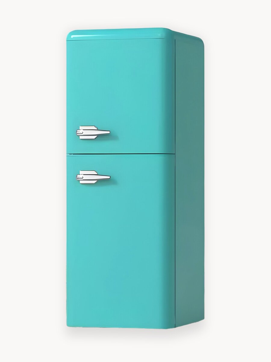 Ретро-холодильник Chigo BCD-88P165 голубого цвета, 390х430х1100 мм