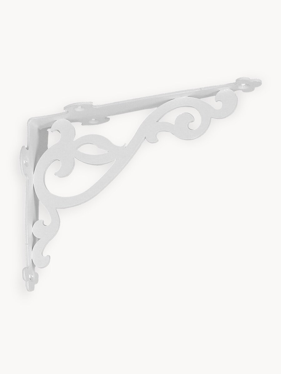 Кронштейн для полки декоративный усиленный Английский 200, 1 шт, 20х15х4,5 см, белый