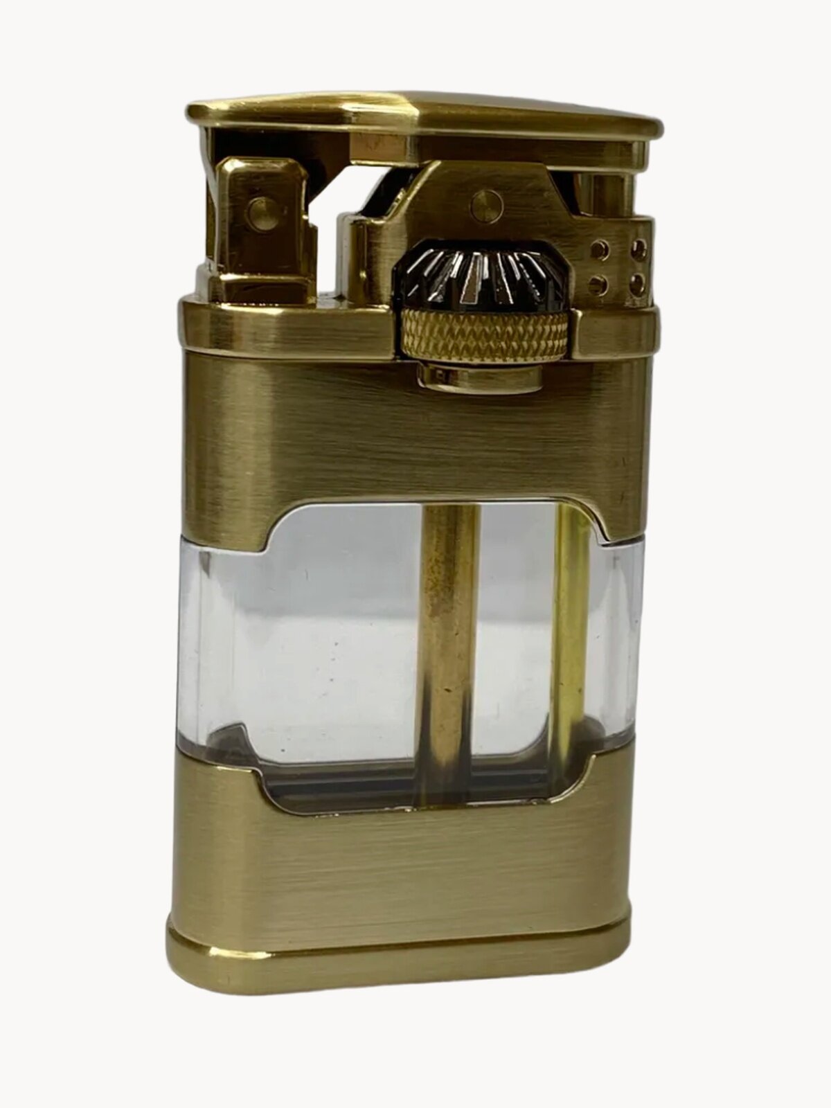 Бензиновая зажигалка Chief "Дуэт", металл, с прозрачным резервуаром, 3x6x1,8 см