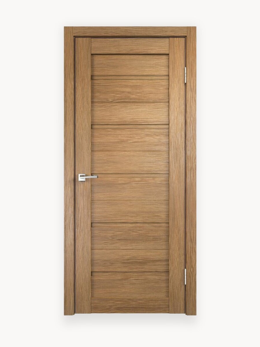 Дверь межкомнатная 700*2000, цвет Дуб золотой, Комплект: полотно, коробочный брус, наличники; STANDART 1 глухое, Velldoris