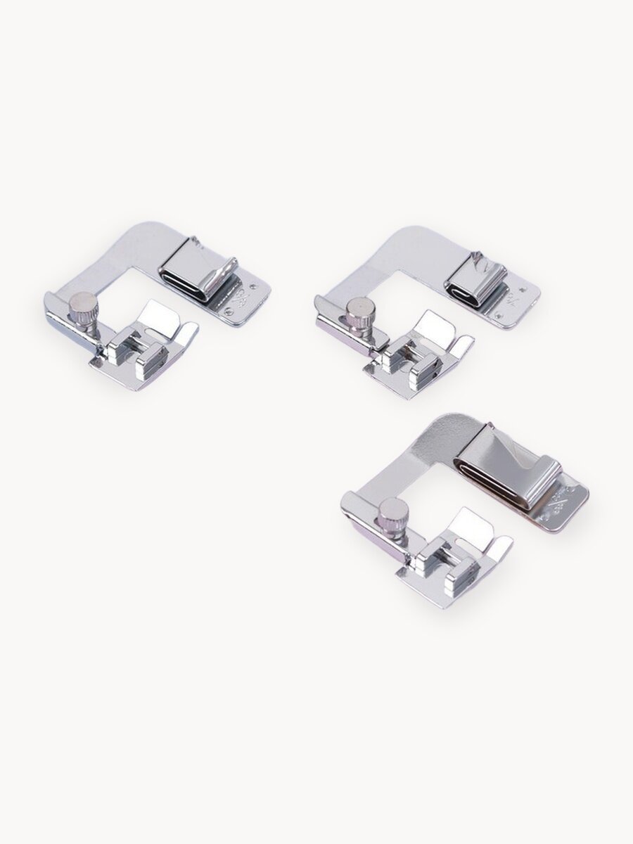 Набор лапок для швейной машины, подрубочные, 13/19/22 мм, для двойной подгибки, 3 шт