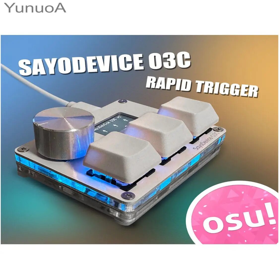 Проводная клавиатура Sayodevice, белоснежный корпус, русскоязычные клавиши, магнитные переключатели Outemu Pink