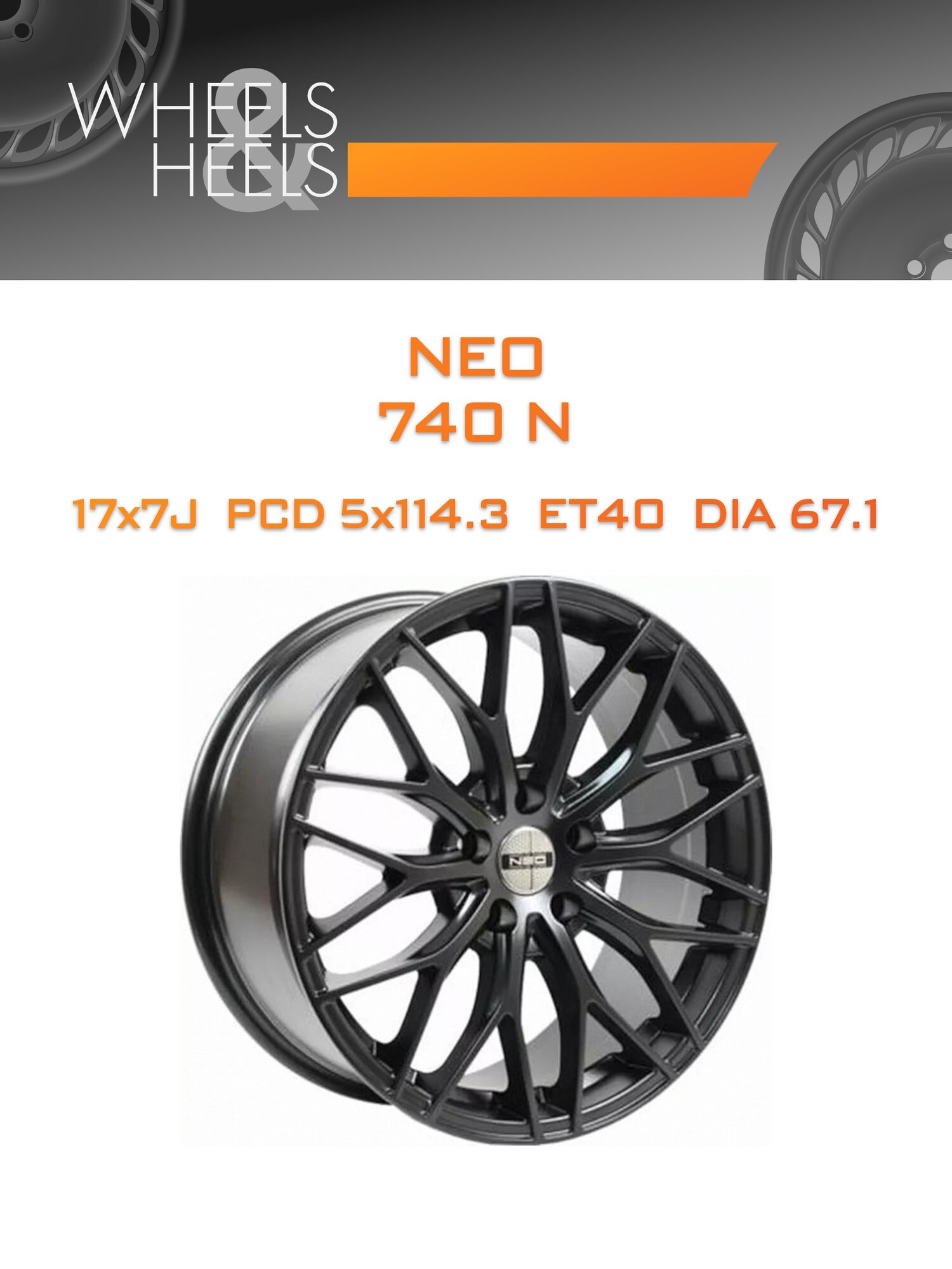 Диск автомобильный литой Neo 740 N 17x7 5x114.3 et40 dia67.1 BLM