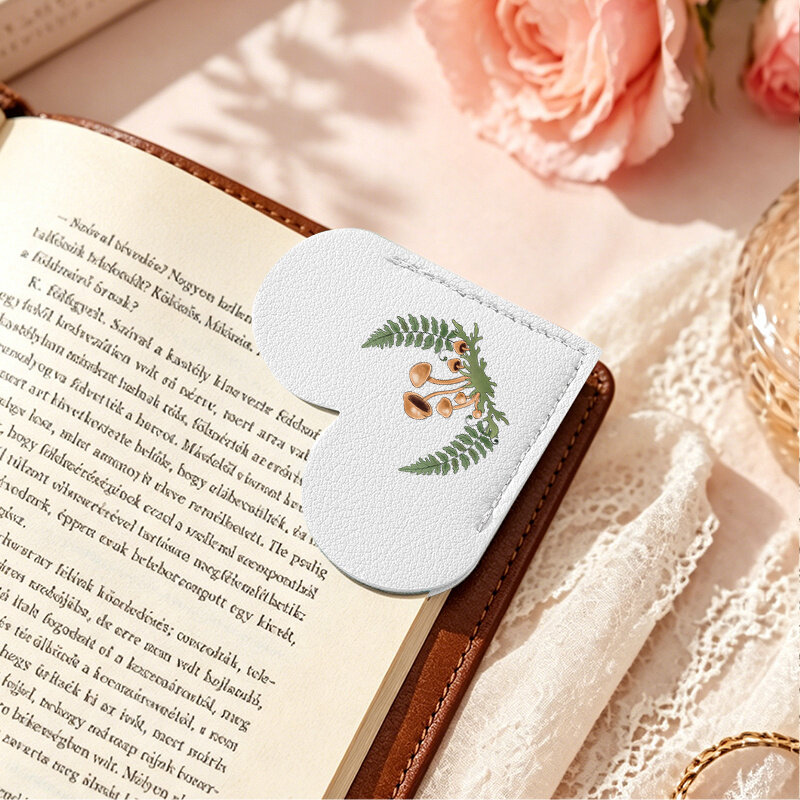 Сердцевидная закладка для книг, белая, из искусственной кожи