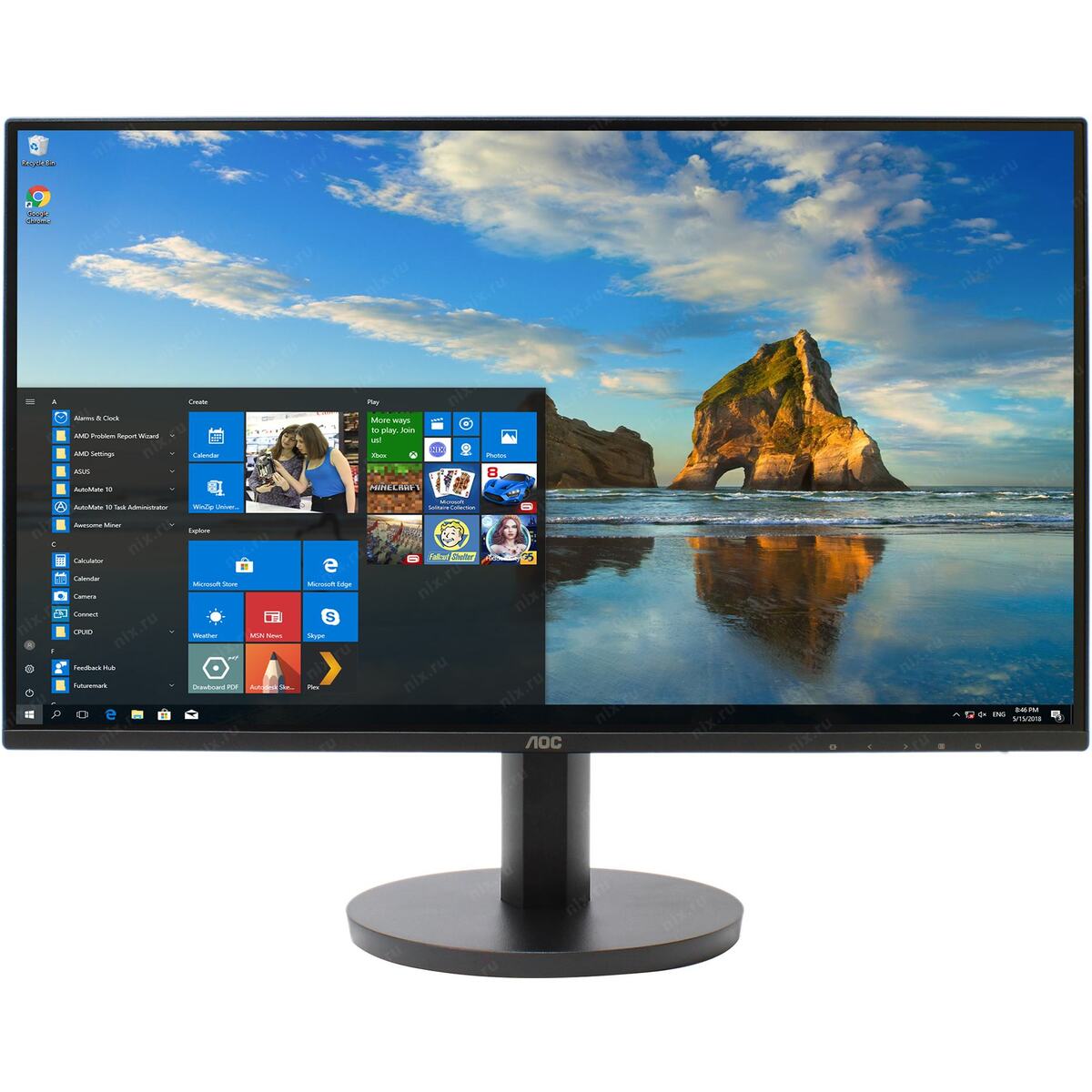 23.8" ЖК монитор AOC 24B3QA2 Black (LCD, 1920x1080, D-Sub, HDMI) — фото 1