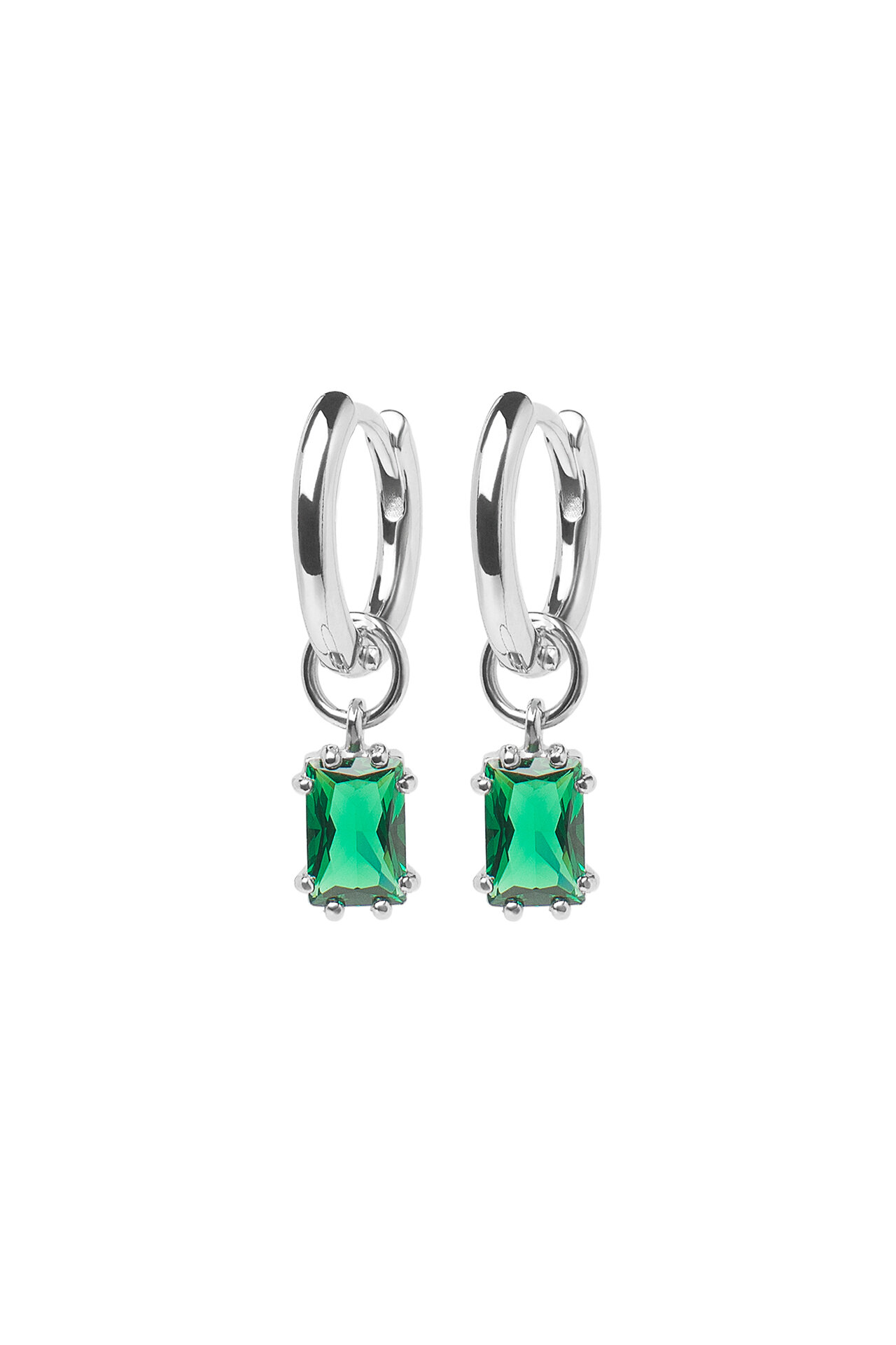 Серьги трансформеры, с подвесками, серебро, 925 проба, изумруд синтетический