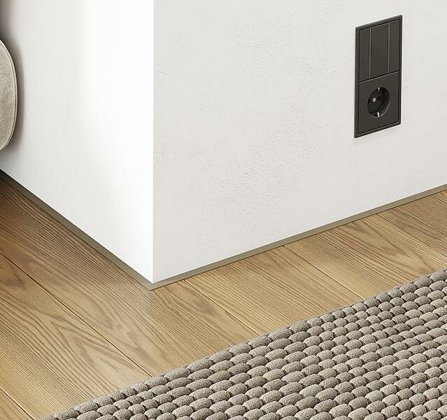 Микроплинтус 11 мм с пружинами Перламутрово-бежевый RAL 1035 50-87-41 11*6*2500 мм